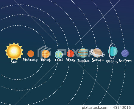 Solar System Flat Vector - Stock Illustration [45543016] - PIXTA