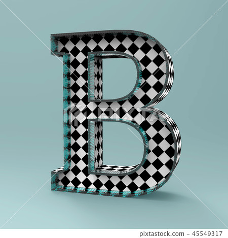 3D lettering B stylized design on pastel green BG - Stock Illustration ...