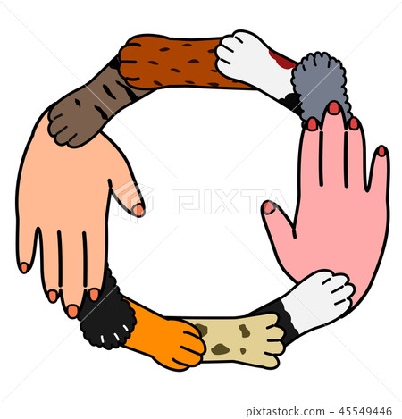 Animal and human collaboration design - Stock Illustration [45549446 ...