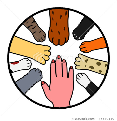 Animal and human collaboration design - Stock Illustration [45549449 ...