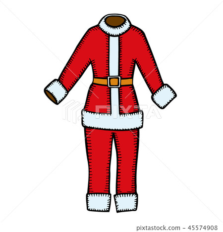 santa clothes on white - Stock Illustration [45574908] - PIXTA