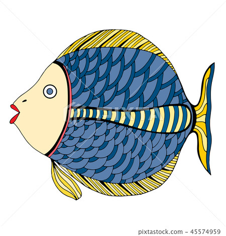 beautiful Patterns stylized Fish. - Stock Illustration [45574959] - PIXTA