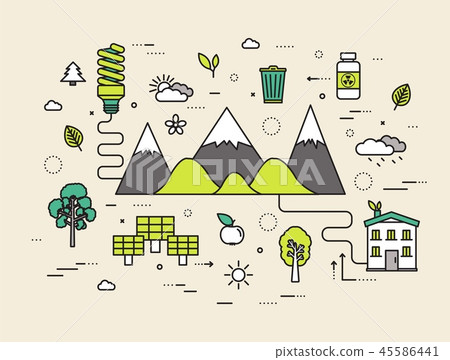 Thin line natural resources modern illustration... - Stock Illustration ...