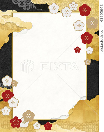 Japanese modern frame (Japanese paper texture,... - Stock Illustration ...