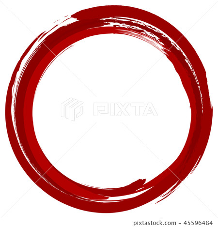 Round circle red brush letter - Stock Illustration [45596484] - PIXTA