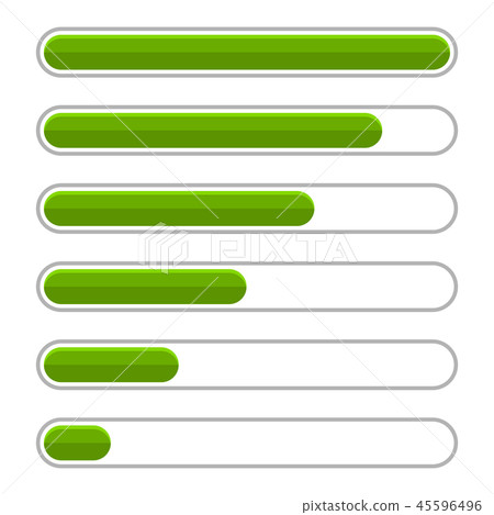 Green Progress Bar Set on White Background. Vector - Stock Illustration ...