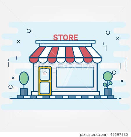 Flat line art style. design for shopping store - Stock Illustration ...
