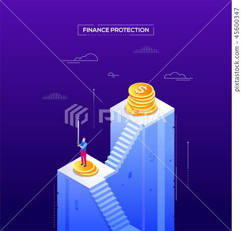 Finance protection - modern isometric vector... - Stock Illustration ...