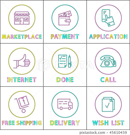 Application for orders set vector illustration - Stock Illustration ...