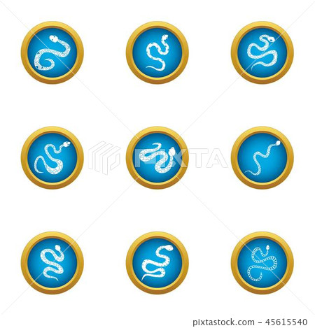 Serpent icons set, flat style - Stock Illustration [45615540] - PIXTA