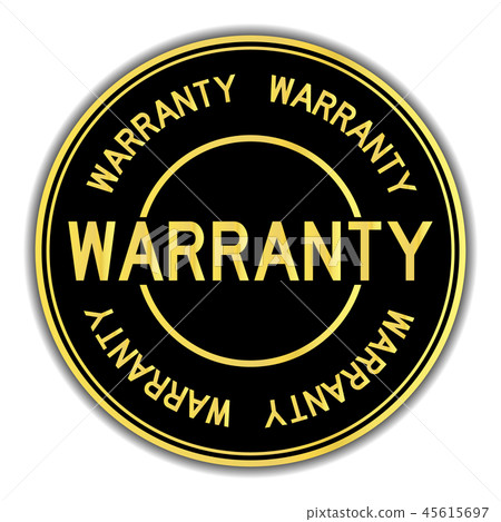 Black and gold color sticker in word warranty - Stock Illustration ...