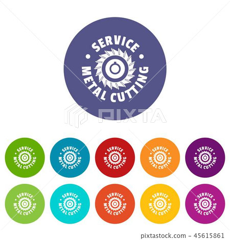 Metal cutting service icons set vector color - Stock Illustration ...