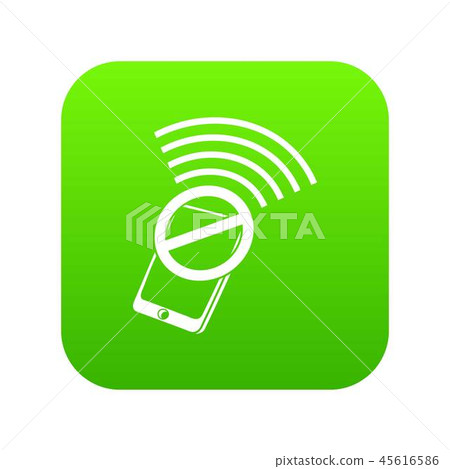 No wifi smartphone icon green vector - Stock Illustration [45616586 ...