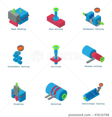 Physical test icons set, isometric style - Stock Illustration [45616766 ...