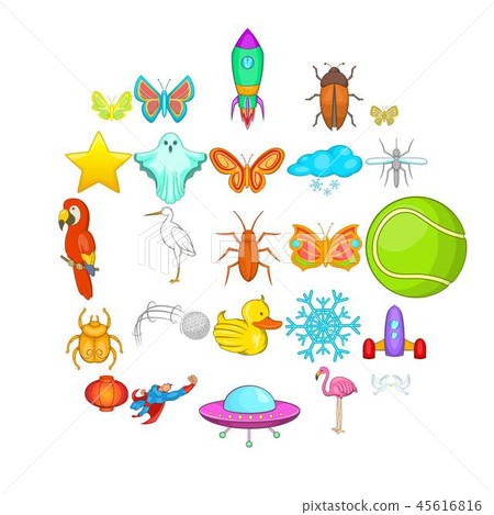 Flank icons set, cartoon style - Stock Illustration [45616816] - PIXTA