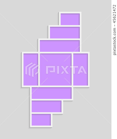 Collage Nine Frames for Photo or Illustration. - Stock Illustration ...