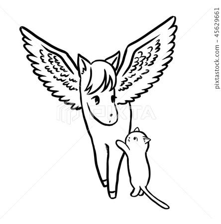 Pegasus and cat - Stock Illustration [45629661] - PIXTA