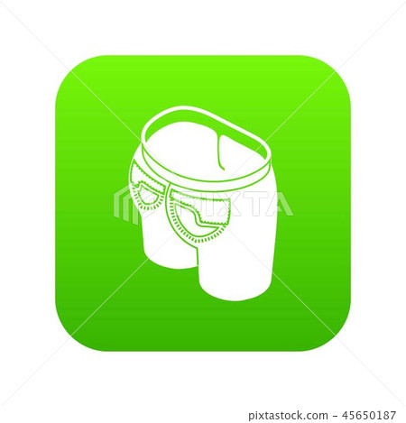 Modern back pocket icon green vector - Stock Illustration [45650187 ...