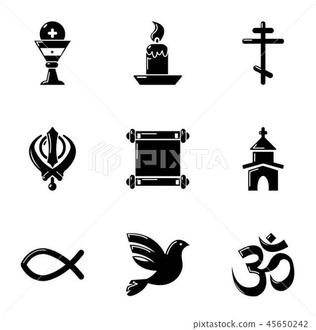 Theistic icons set, simple style - Stock Illustration [45650242] - PIXTA