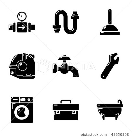 Tubular chief icons set, simple style - Stock Illustration [45650308 ...