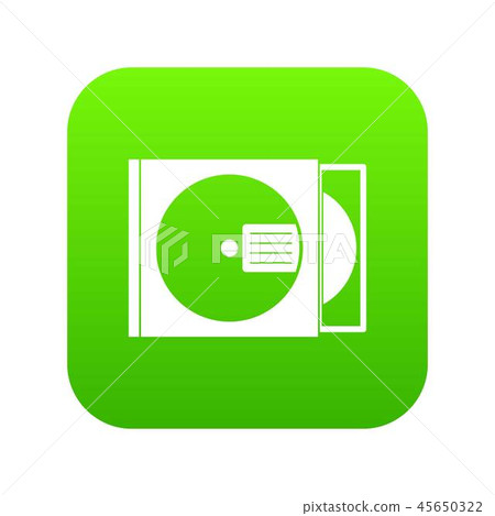 CD box with disc icon digital green - Stock Illustration [45650322] - PIXTA