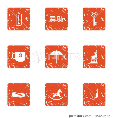 Debut icons set, grunge style - Stock Illustration [45650386] - PIXTA