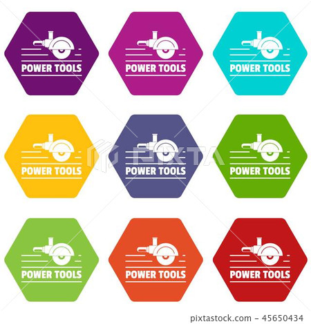 Power tool metal icons set 9 vector - Stock Illustration [45650434] - PIXTA