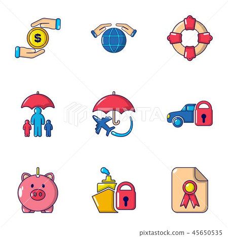 Wherewithal icons set, flat style - Stock Illustration [45650535] - PIXTA