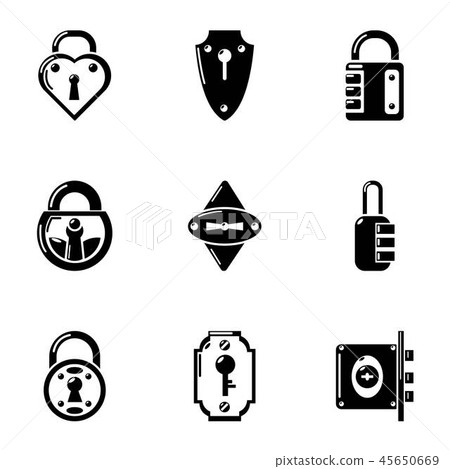 Chink icons set, simple style - Stock Illustration [45650669] - PIXTA