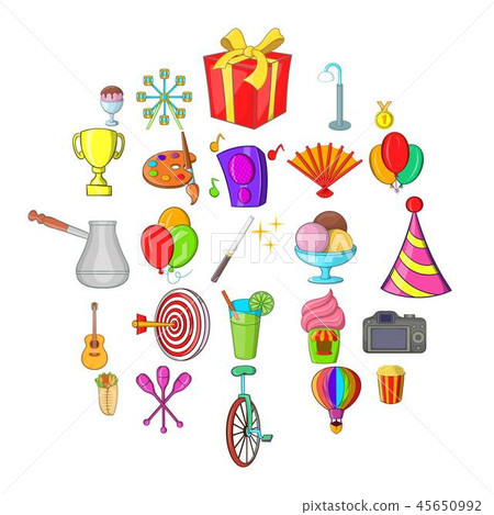 Performance icons set, cartoon style - Stock Illustration [45650992 ...