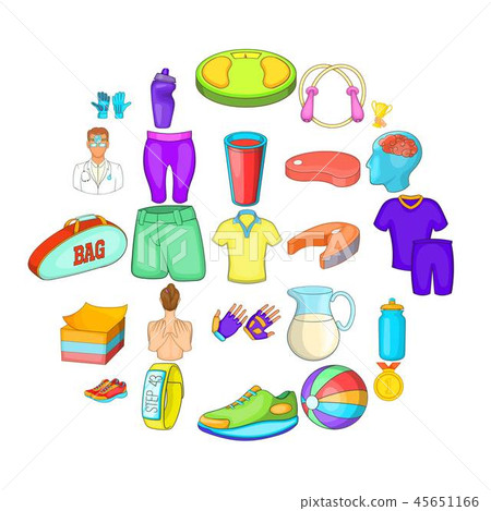 Suitability icons set, cartoon style - Stock Illustration [45651166 ...