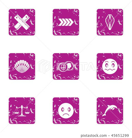 Bad action icons set, grunge style - Stock Illustration [45651299] - PIXTA