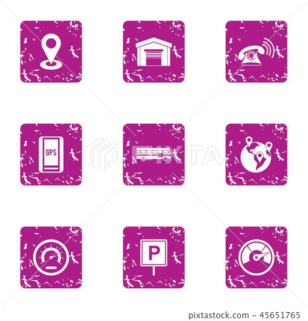 Issuance icons set, grunge style - Stock Illustration [45651765] - PIXTA
