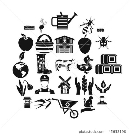 Place icons set, simple style - Stock Illustration [45652198] - PIXTA