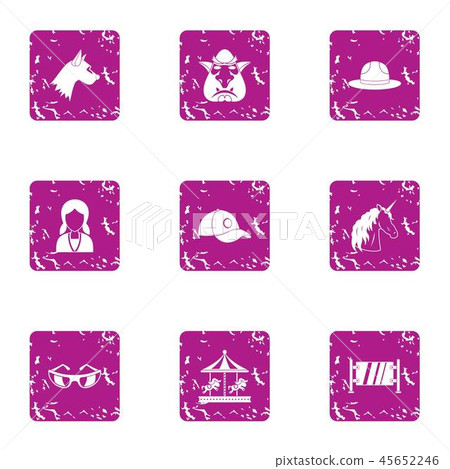 Miniature icons set, grunge style - Stock Illustration [45652246] - PIXTA