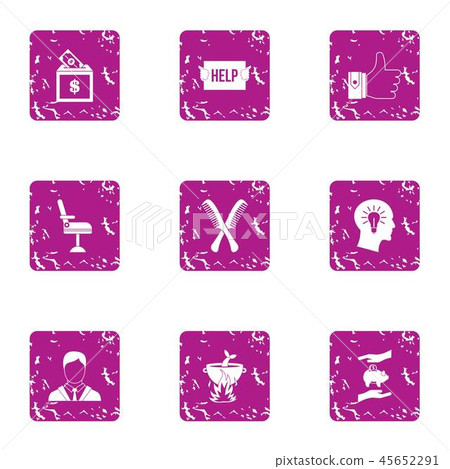 Cash assist icons set, grunge style - Stock Illustration [45652291] - PIXTA