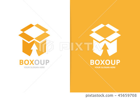 Vector box and arrow up logo combination.... - Stock Illustration ...