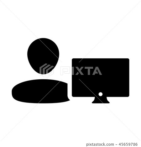Coder icon vector male person user computer symbol - Stock Illustration ...