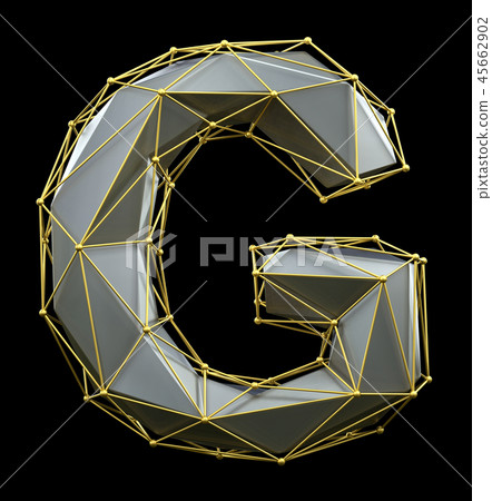 Capital latin letter G in low poly style silver... - Stock Illustration ...