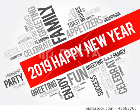 2019 Happy New Year celebration greeting - Stock Illustration [45663763 ...