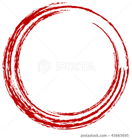 Round circle red brush letter - Stock Illustration [45665695] - PIXTA