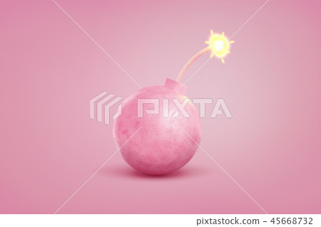 3d rendering of single large pink iron bomb... - Stock Illustration ...