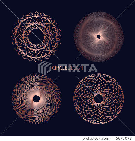 Modern circle shape set in copper color - Stock Illustration [45673078 ...