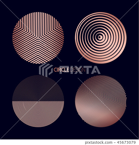 Modern circle shape set in copper color - Stock Illustration [45673079 ...
