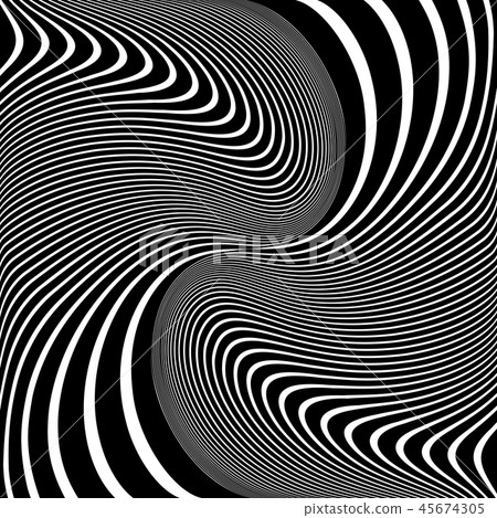 Abstract op art design. Lines texture.-插圖素材 [45674305] - PIXTA圖庫