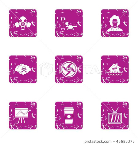 Jeopardy icons set, grunge style - Stock Illustration [45683373] - PIXTA