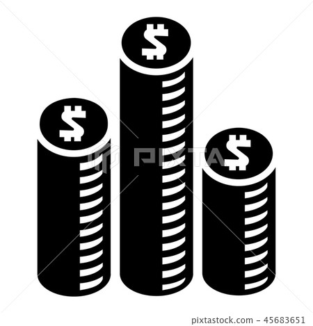 Coin stack icon, simple style - Stock Illustration [45683651] - PIXTA