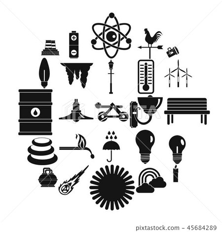 Glare icons set, simple style - Stock Illustration [45684289] - PIXTA