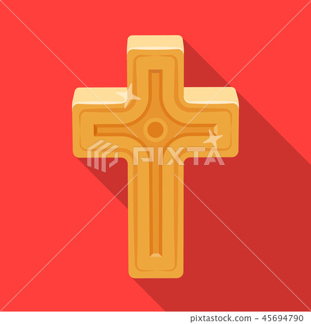 Golden cross. Easter single icon in flat style... - Stock Illustration ...