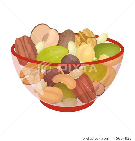 A mixture of different kinds of nuts. Different... - Stock Illustration ...
